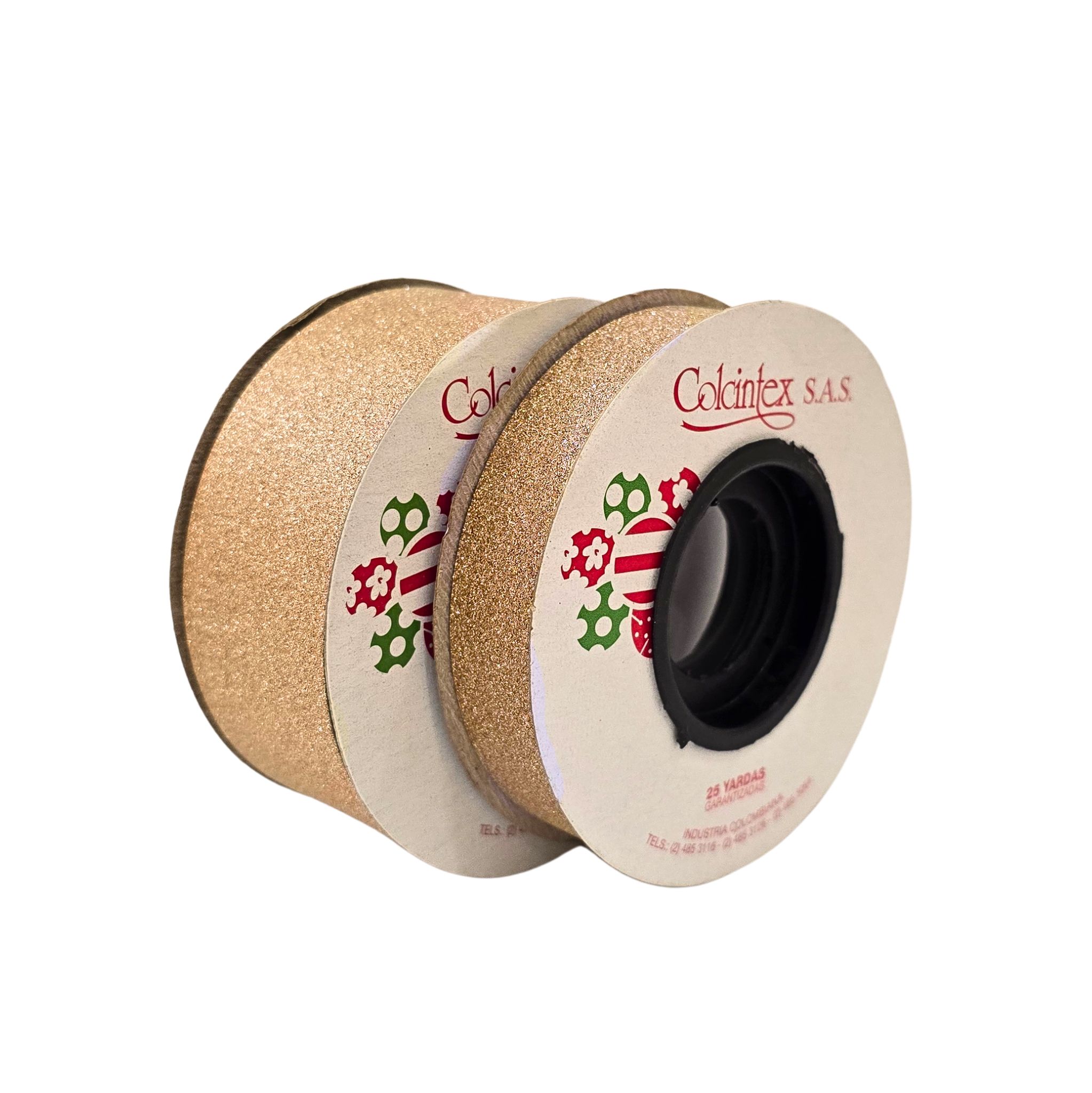 Cinta Escarchada Champaña - Colcintex